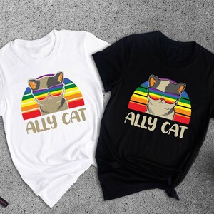 LGBT Ally Cat Shirt, Lgbt Ally Shirt, Lgbtq Support Tee, Ally Cat Shirt ...