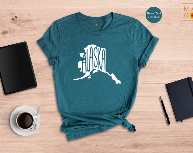 Alaska Shirt, Alaska Map Shirt, Alaska State Shirt, Alaska State Map ...