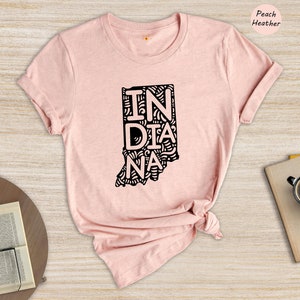 Indiana State Shirt, Indiana State Map Shirt, Indiana Travel Gift ...