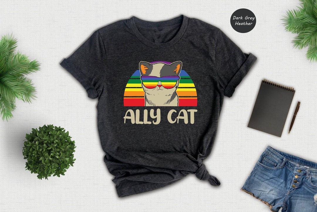 LGBT Ally Cat Shirt, Lgbt Ally Shirt, Lgbtq Support Tee, Ally Cat Shirt ...