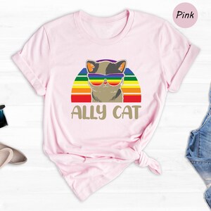 LGBT Ally Cat Shirt, Lgbt Ally Shirt, Lgbtq Support Tee, Ally Cat Shirt ...