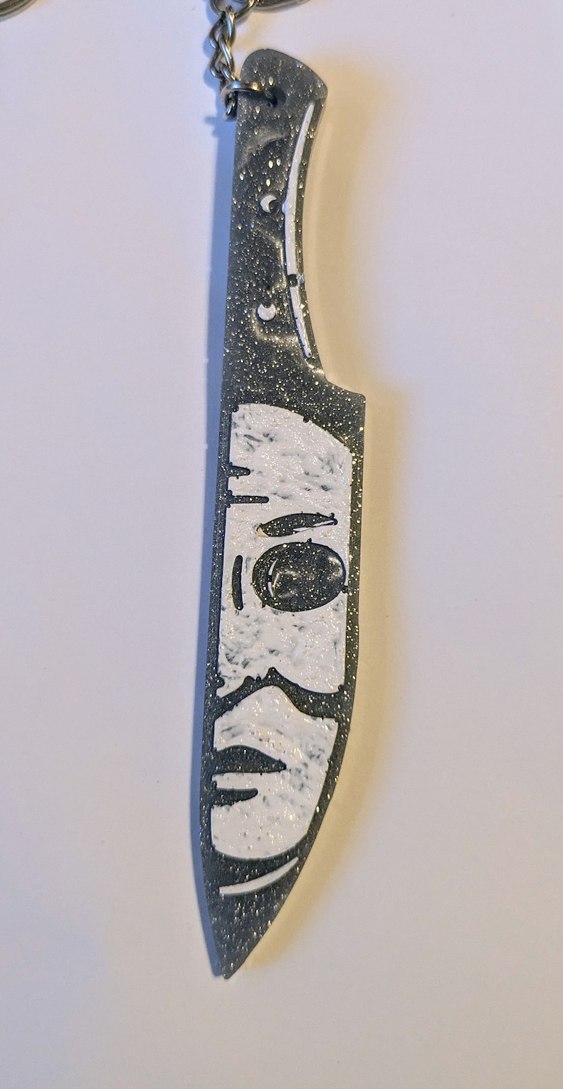 Horror Film Fake Resin Knife Keychain. Freddy Jason Leather Face Scream ...