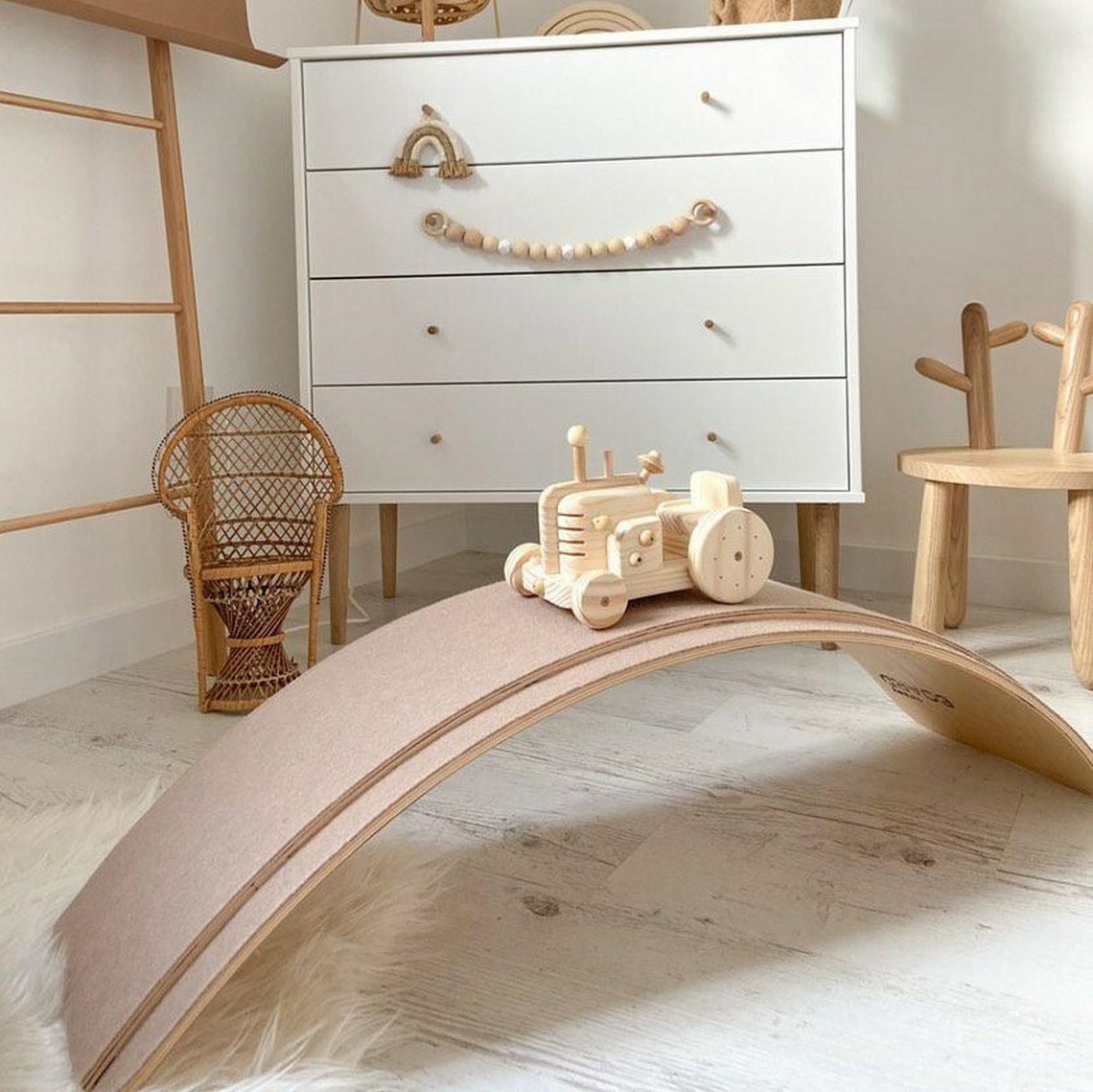 SAFE FOR FINGERS Rockerboard Balanceboard Wooden Rocker Board | Etsy