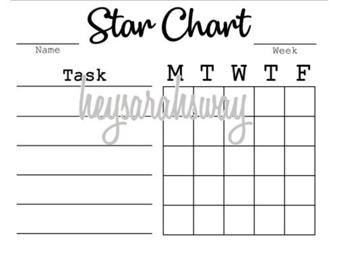 Star Chart DOWNLOAD ONLY - Etsy