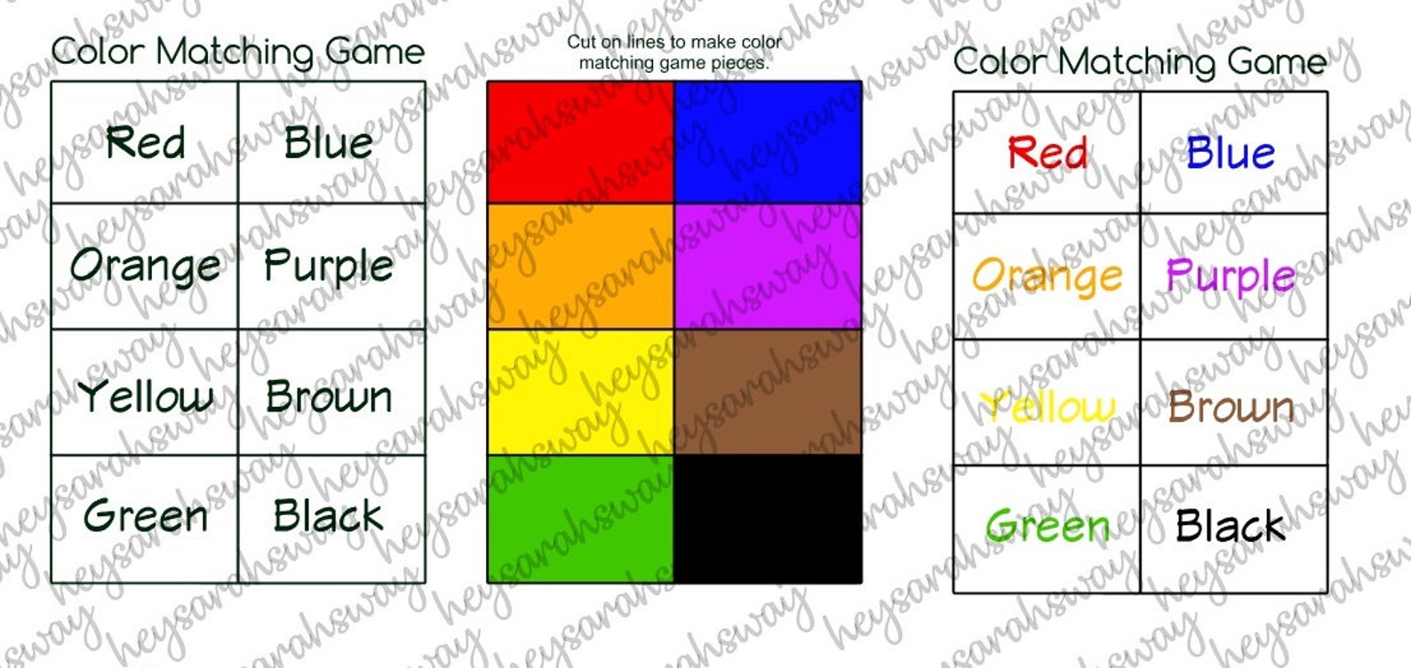 Printable Color Matching Preschool Game PDF DOWNLOAD ONLY - Etsy UK