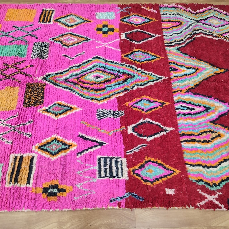 Handmade Moroccan Wool Rug – Colorful Bohemian Style Carpet - Etsy UK