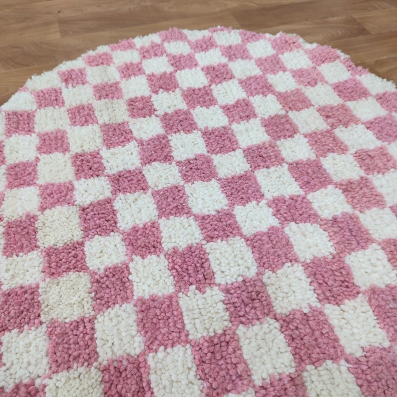 CUSTOM Round New Design Blue Hand-knotted Moroccan Wool Rug - Etsy