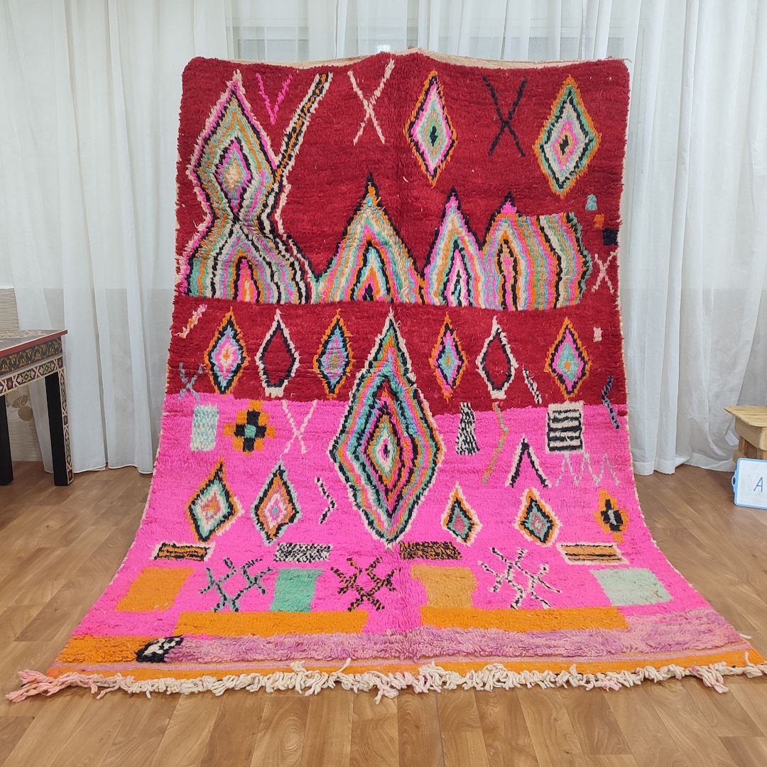 Handmade Moroccan Wool Rug – Colorful Bohemian Style Carpet - Etsy UK