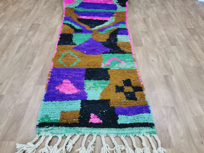Fabulous Moroccan Runner Abstract Rug Sheep Wool Runner | Etsy