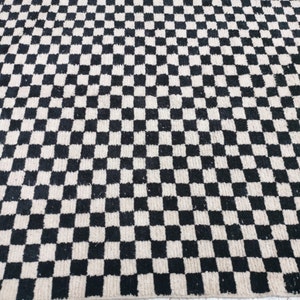 Custom Black and White Checkered Rug, Moroccan Berber, Checkered Rug ...