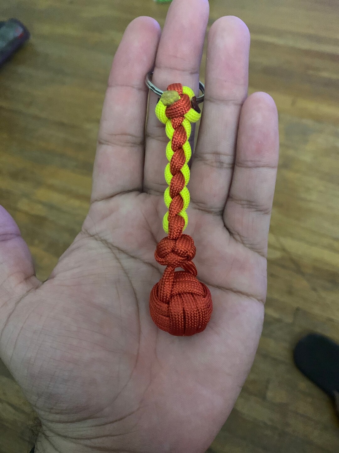 Monkey Fist With a Two Color Braid Keychain - Etsy