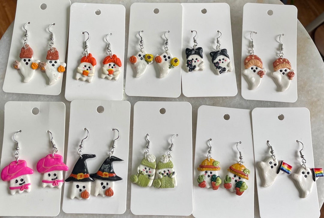 Handmade Polymer Clay Ghost Pals - Etsy