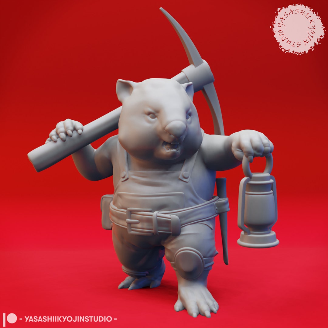 Wombat-folk Tabletop Miniature D&D Pathfinder Tabletop RPG - Etsy