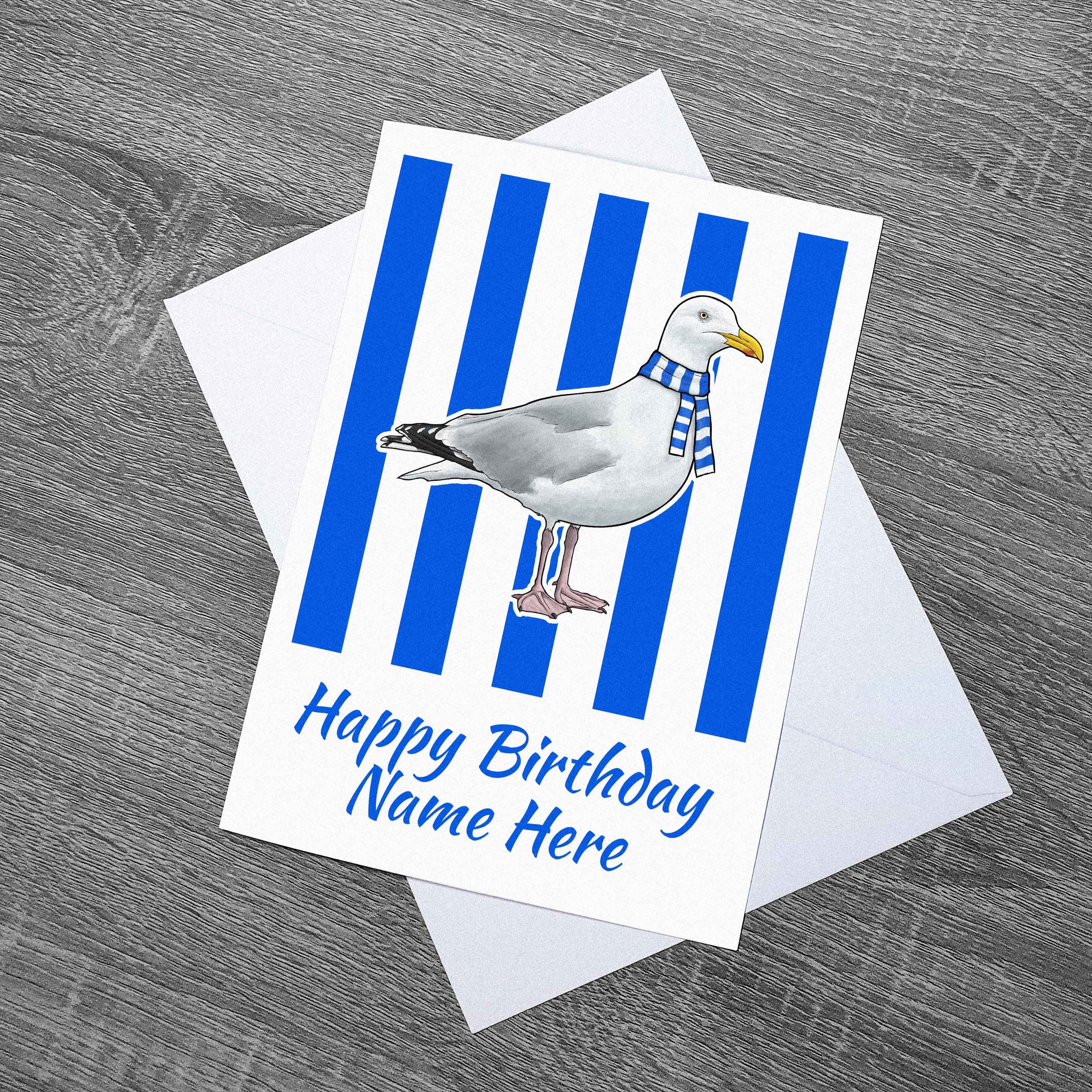 Brighton Seagull Personalised Birthday, Fathers Day, Mothers Day Card ...