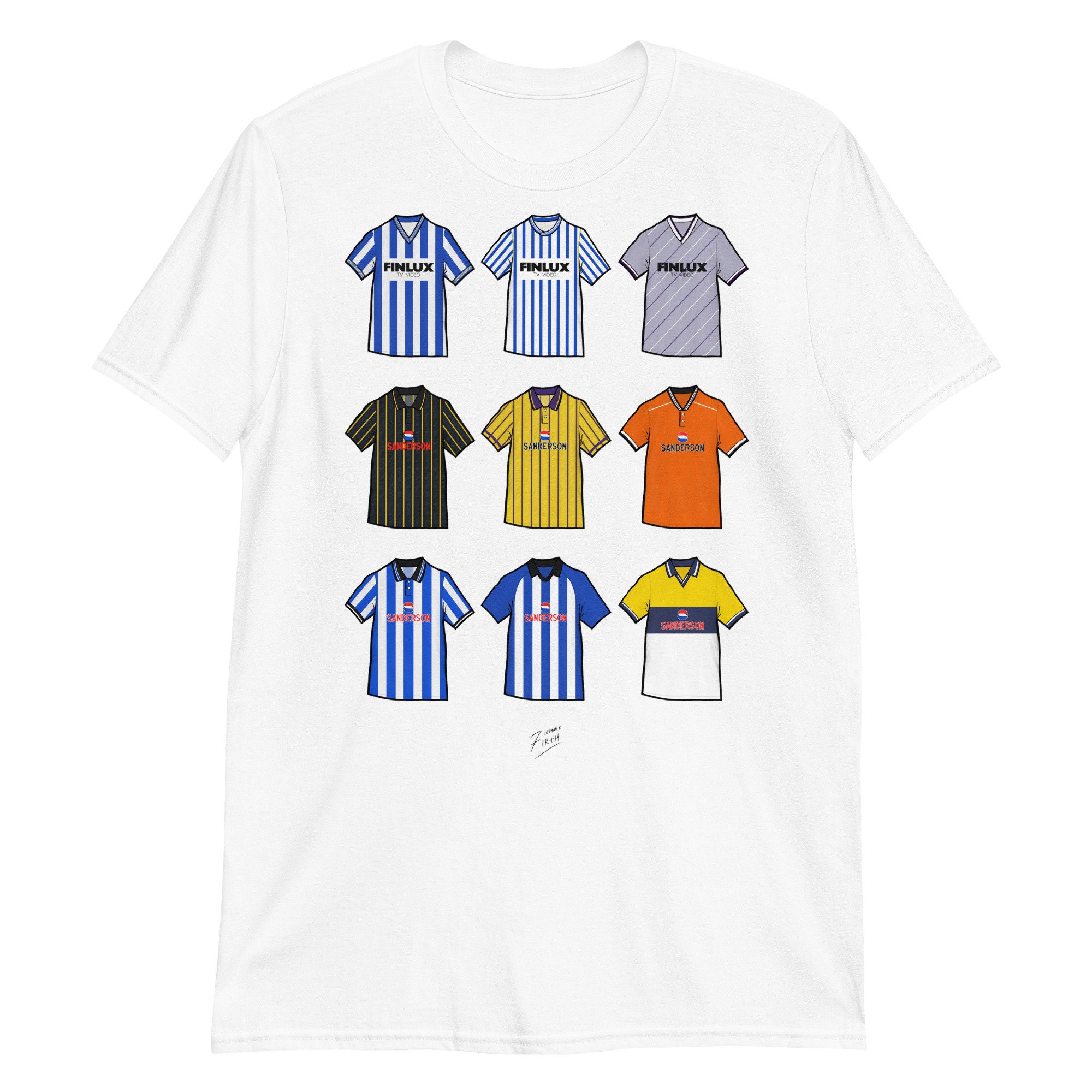 Sheff W Inspired Retro Shirts Illustrated T-shirt - Etsy UK
