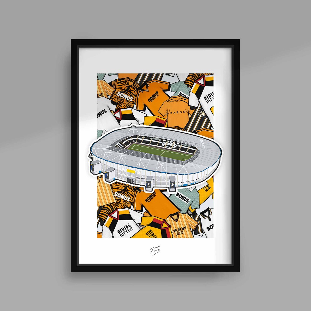 Hull Style Retro Shirts Stadium Illustrated Poster Print - Etsy