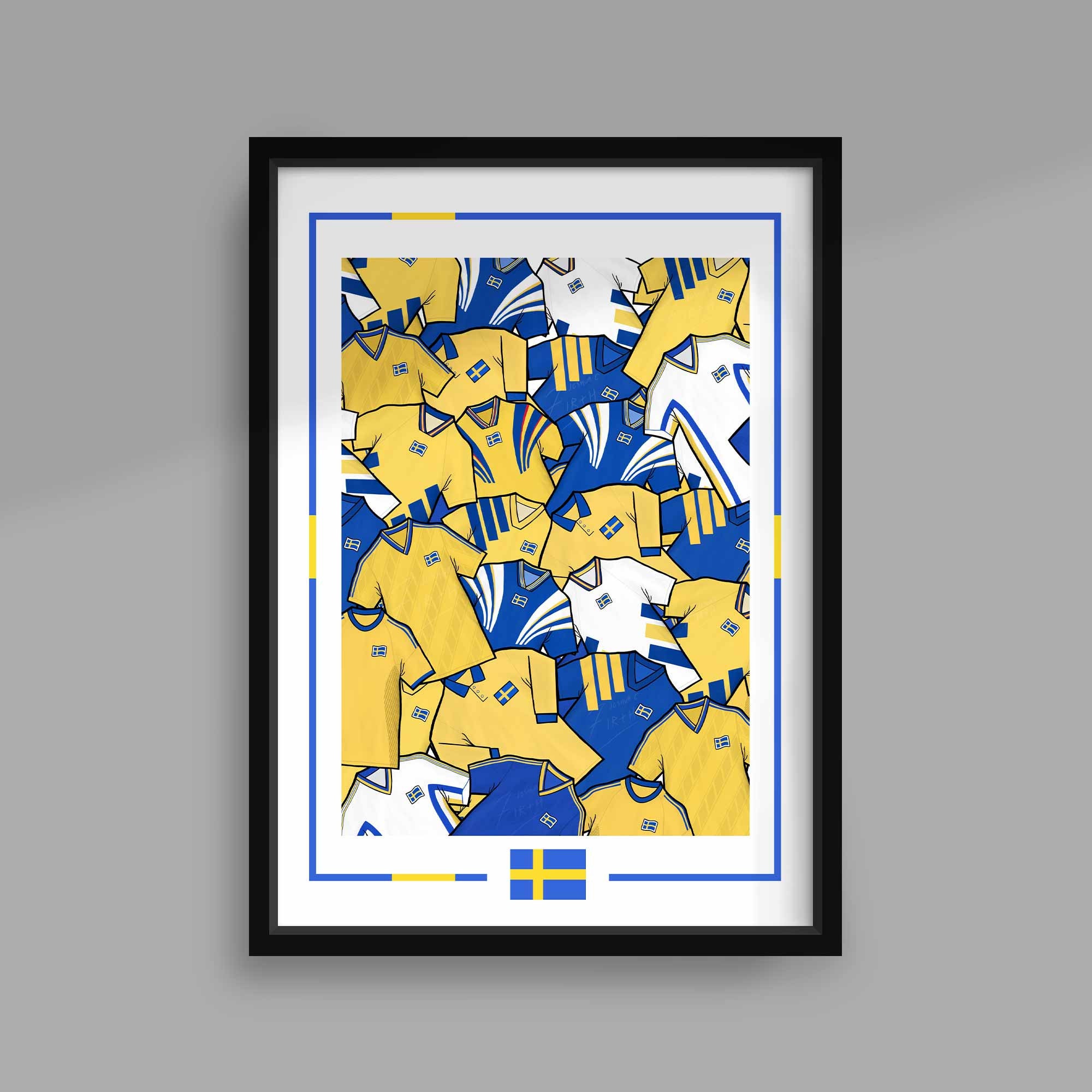 Swedish Retro Inspired Handmade Illustrated Football Poster Print - Etsy