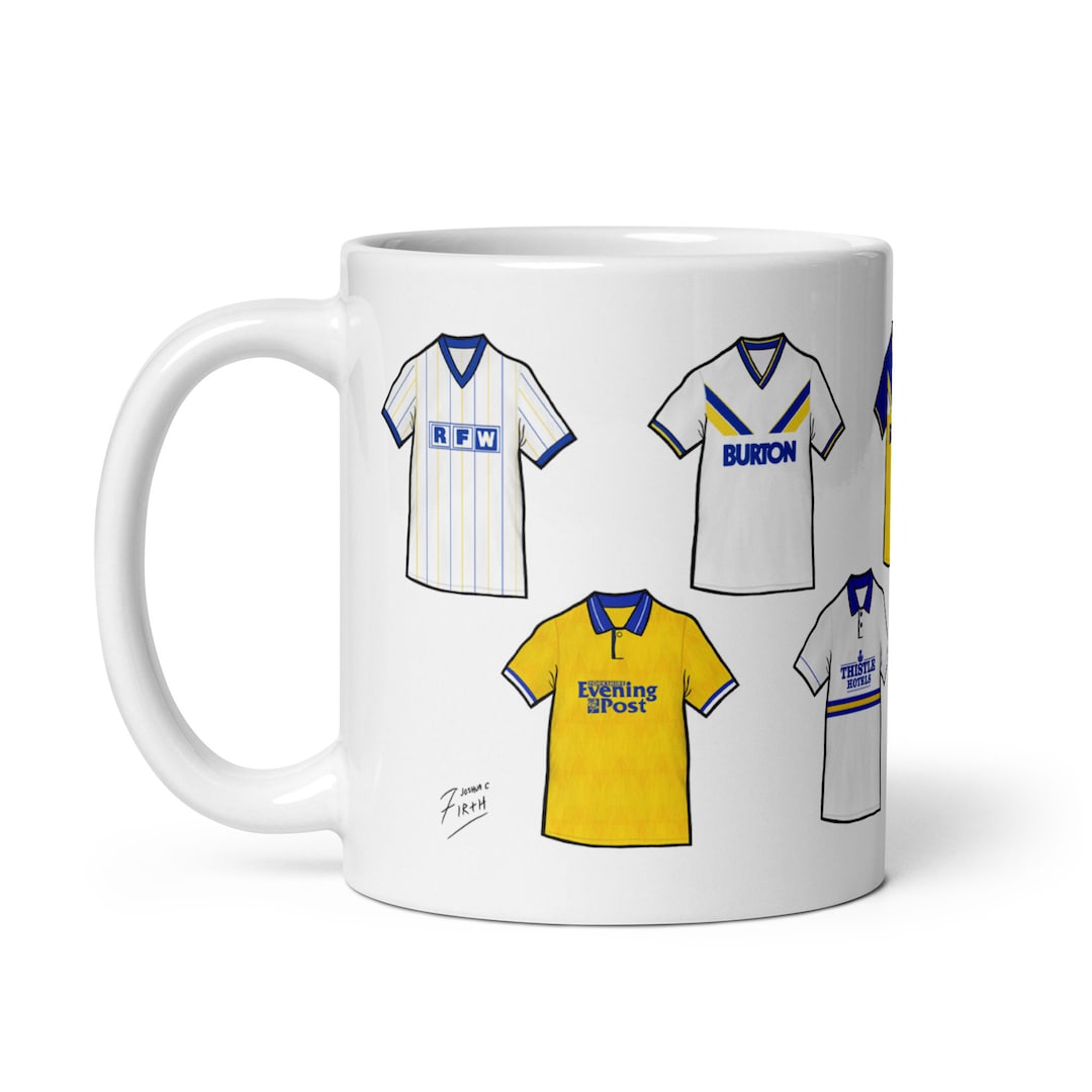 Leeds Retro Shirts Illustrated Handmade Ceramic Football Mug - Etsy UK