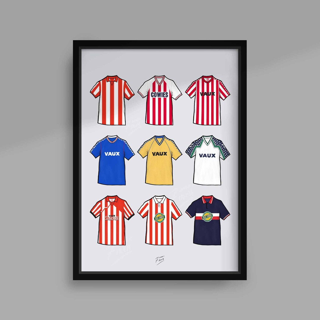 Sunderland Retro Shirts Handmade Illustrated Poster Print - Etsy