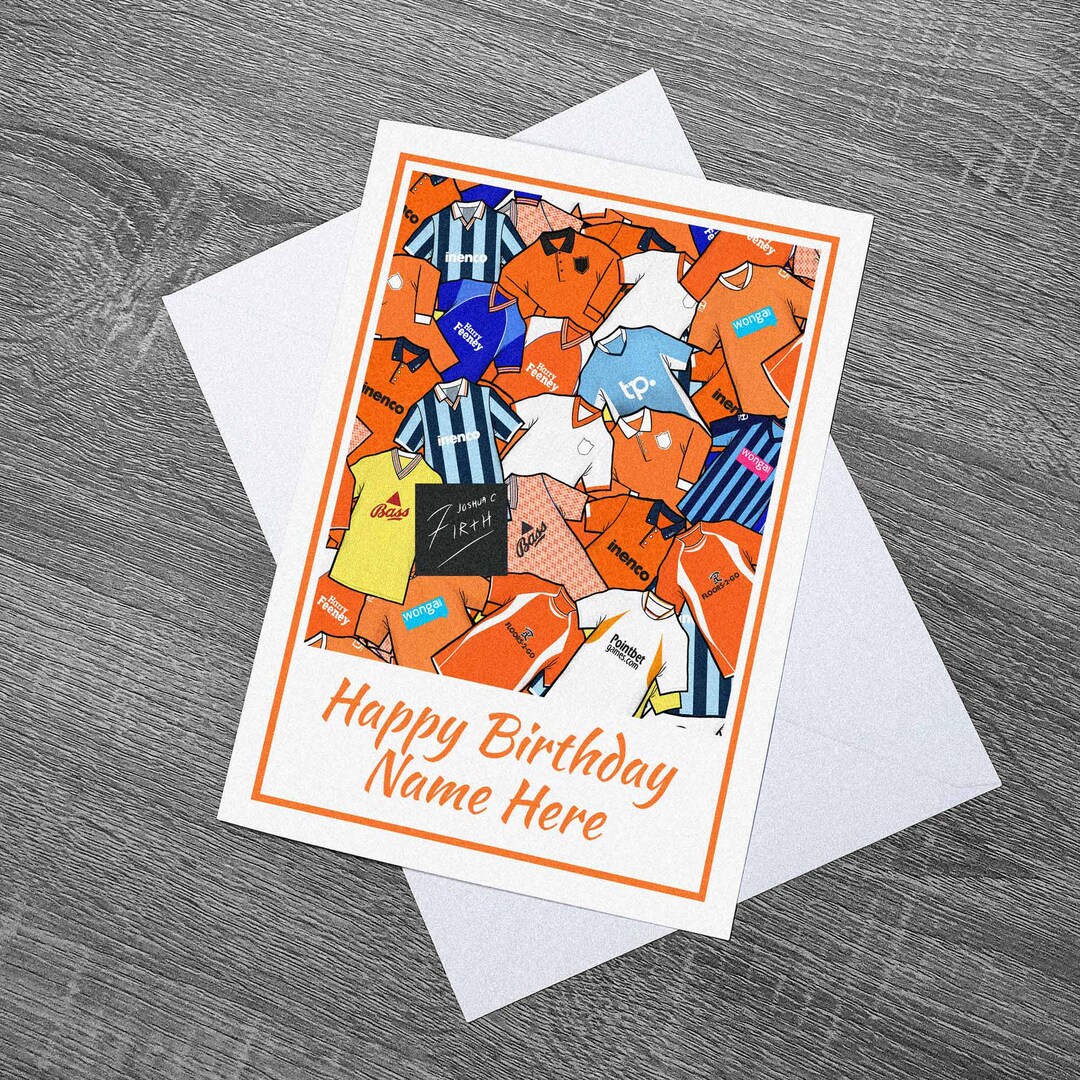 Blackpool Inspired Retro Style Shirts Card Birthday or Other Custom ...