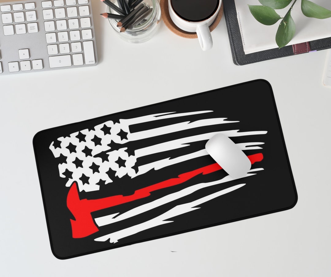 Firefighter Gaming Desk Mat Large Desk Pad Extend Gaming Mouse Pad ...
