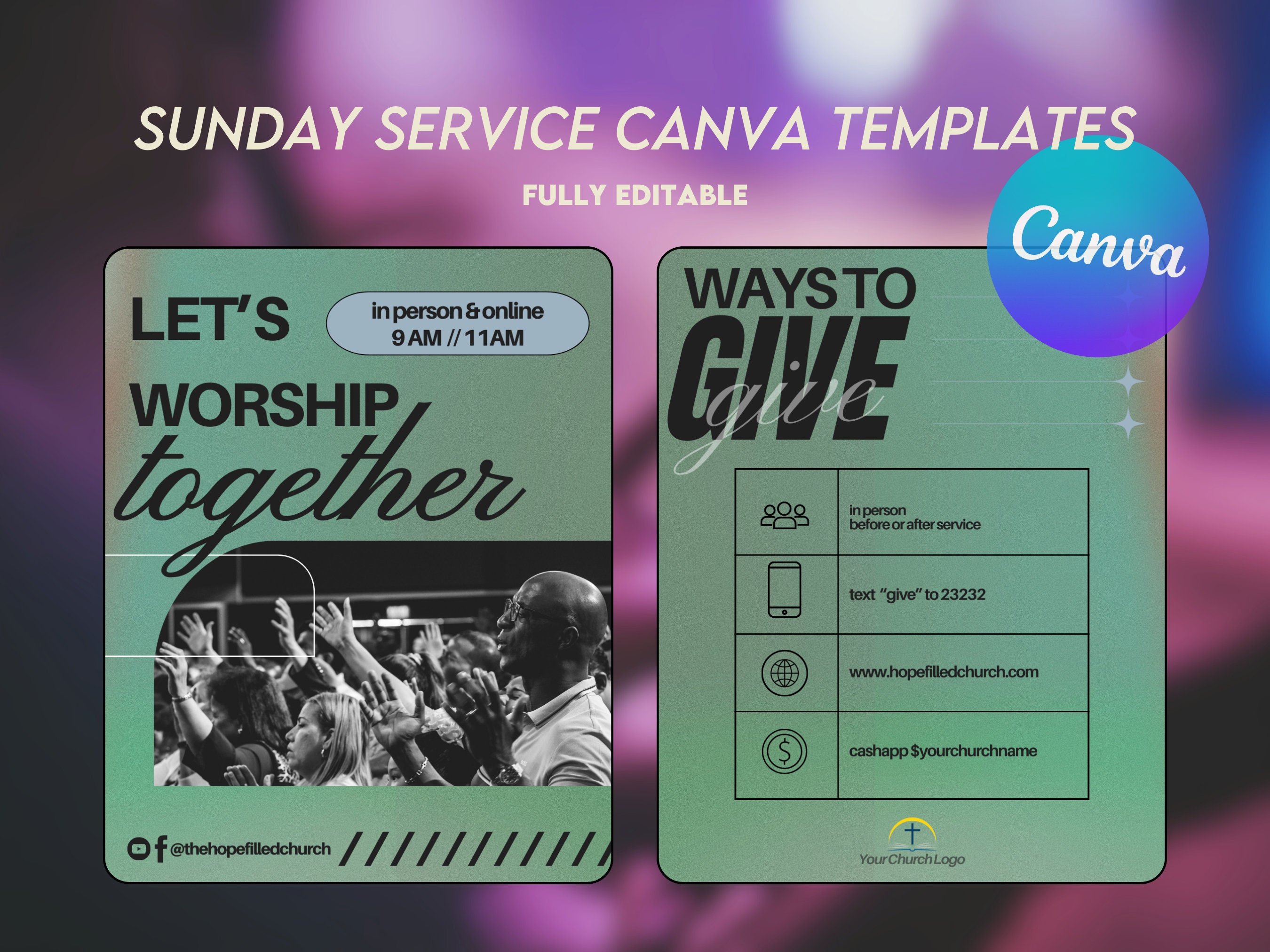 Church Social Media Posts, Canva Templates, Instagram Bundle, Faith ...
