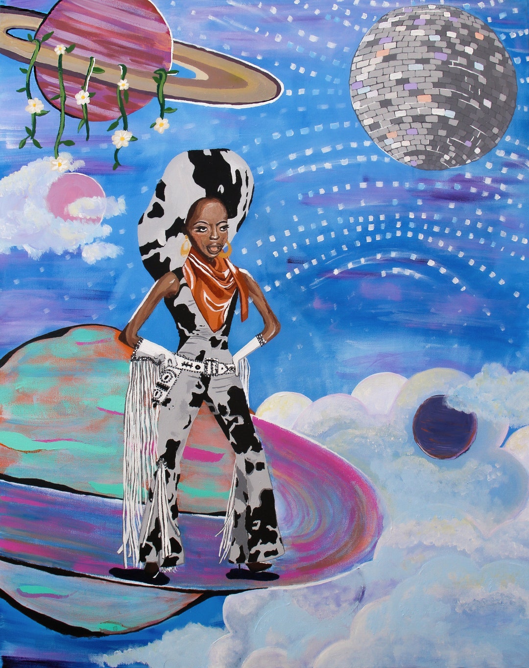 Space Cowgirl Fashion Illustration Print Diana Ross Space Cowboy Space ...