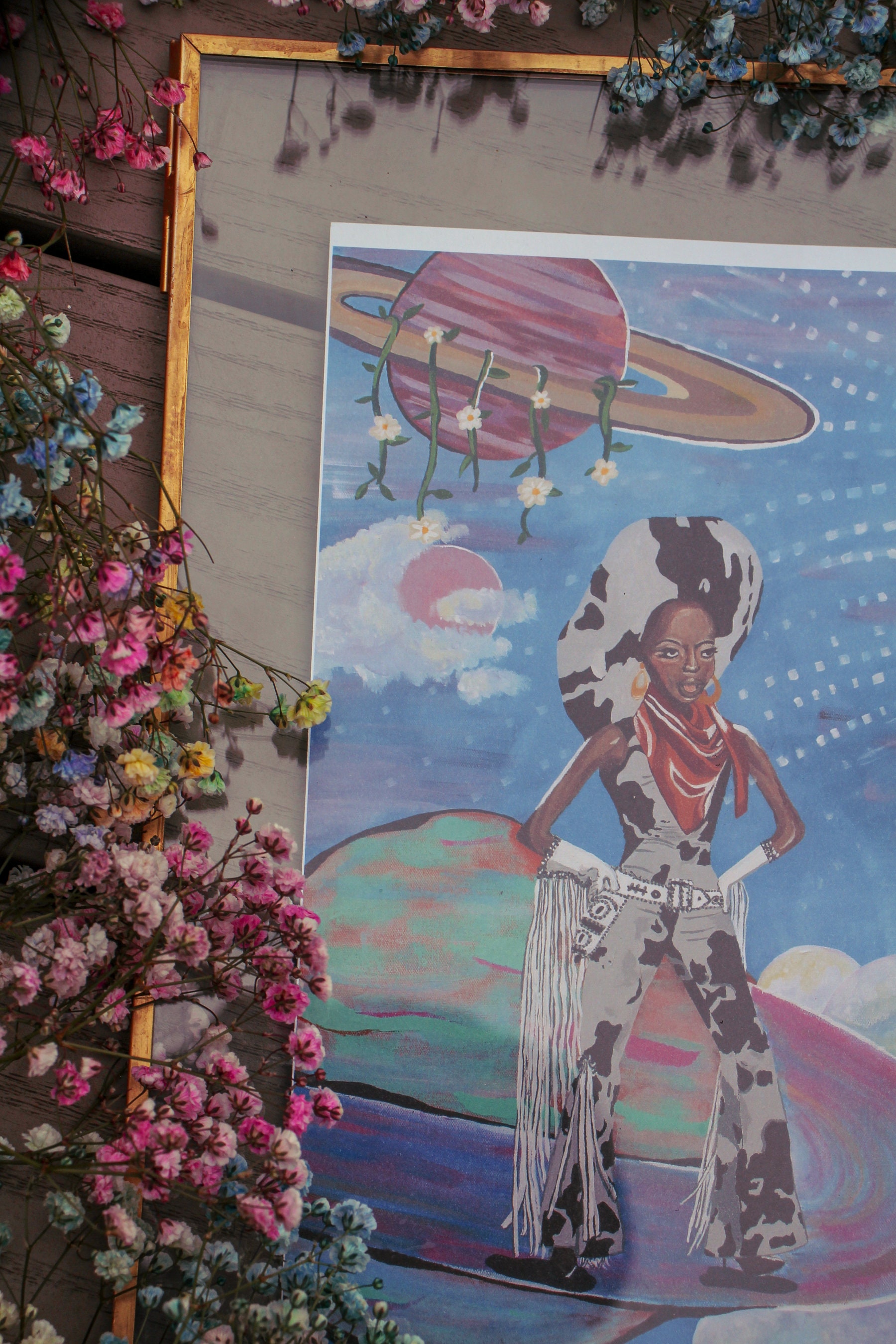 Space Cowgirl Fashion Illustration Print Diana Ross Space Cowboy Space ...