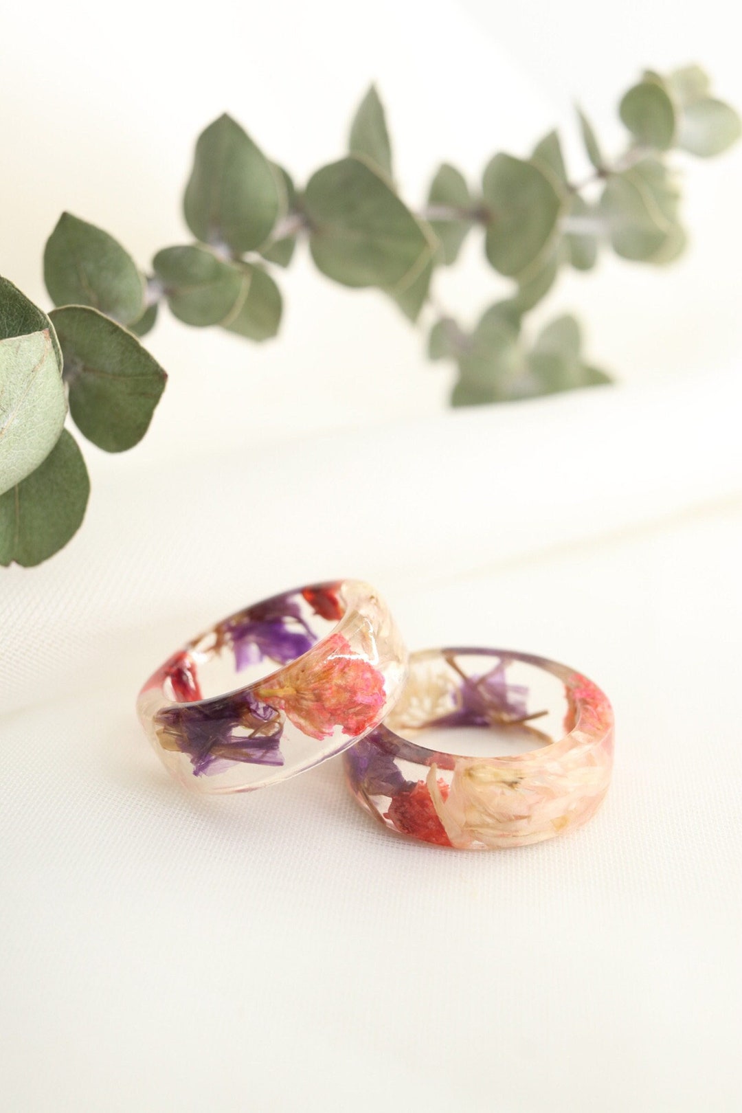 Mixed Wildflower Resin Ring, Botanical Real Flower Nature Ring, One ...
