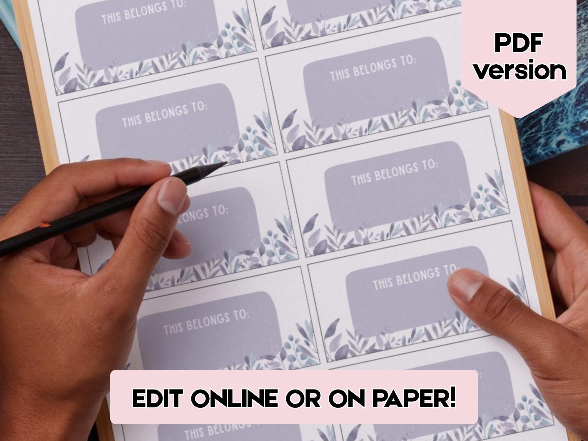Botanical Classroom Labels | Editable Name Tags, Teacher Organization ...