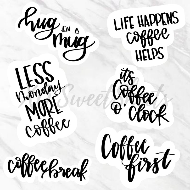PRINTABLE | Planner Stickers - Print & Cut Coffee Icons, Happy Planner ...