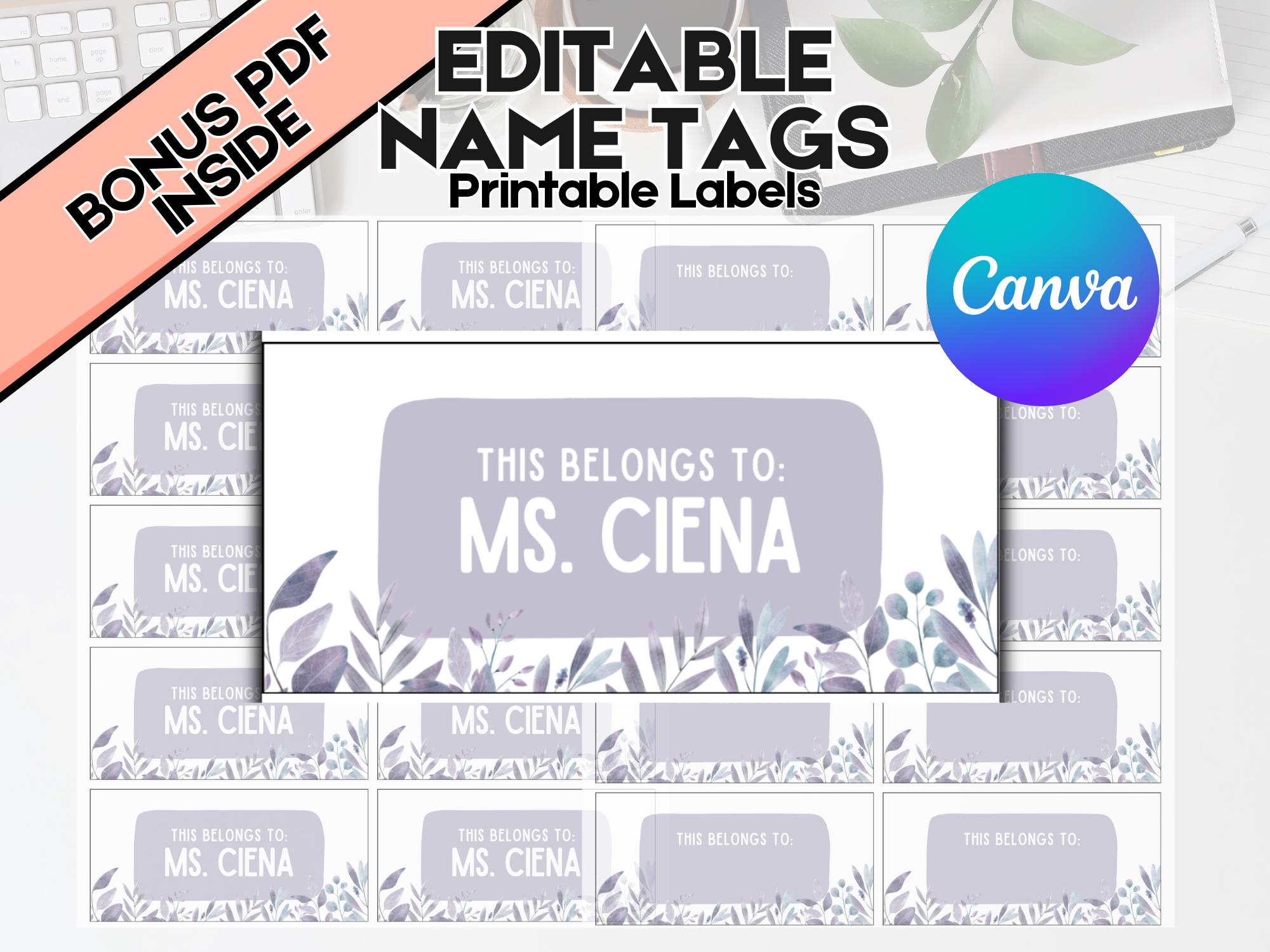 Botanical Classroom Labels | Editable Name Tags, Teacher Organization ...