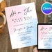 He or She Pink and Blue Gender Reveal Poster 18x24 Canva Template ...
