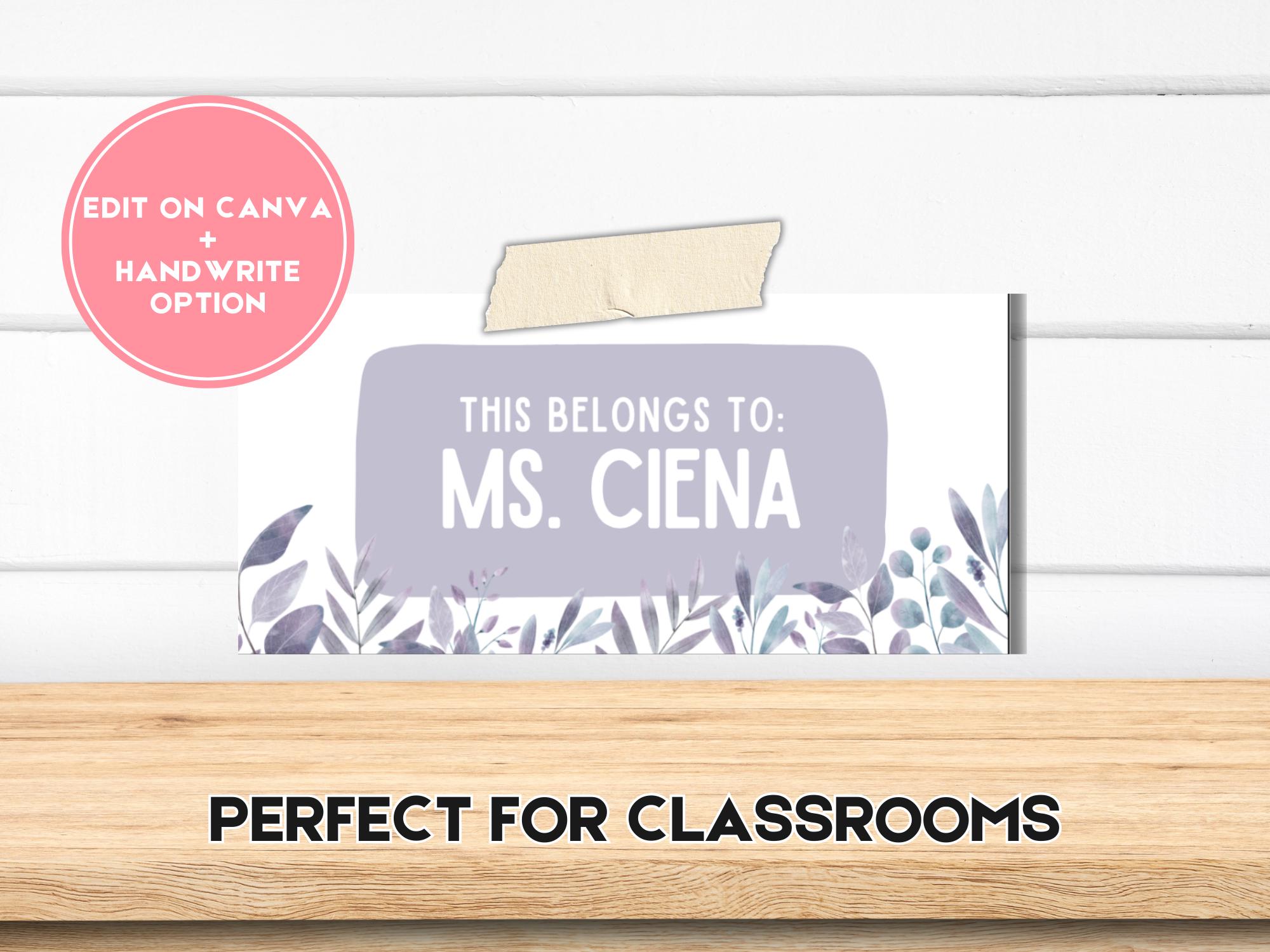 Botanical Classroom Labels | Editable Name Tags, Teacher Organization ...