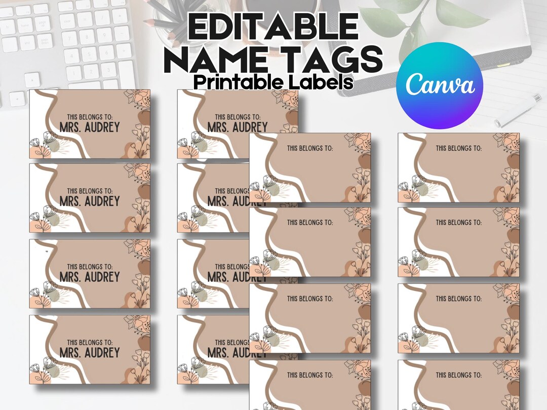 Neutral Boho Classroom Labels | Editable Name Tags, Teacher ...