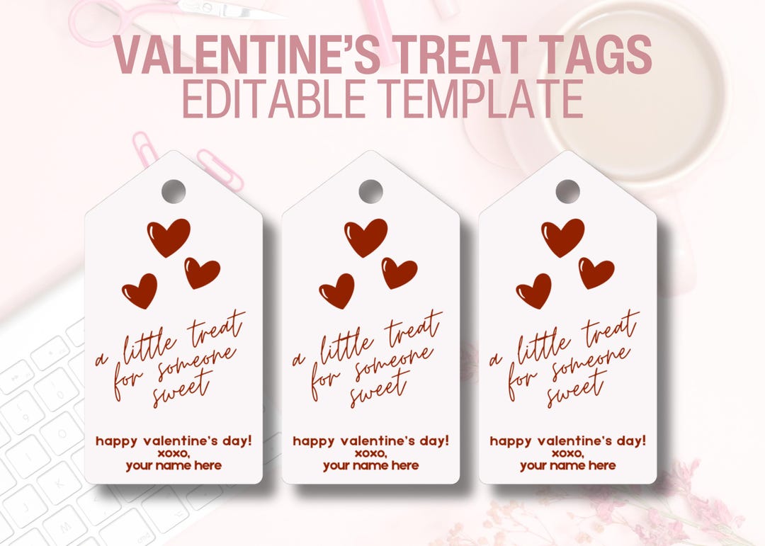 Printable Valentine Treat Tags | Classroom Valentine's Day Gift Tags ...