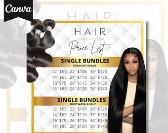 Hair Price List Flyer, Social Media Flyer, Hair Pricelist Template ...