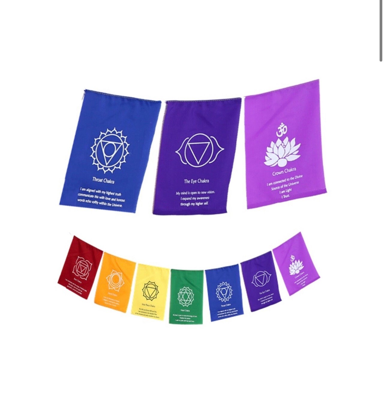 7 Chakras Flags Affirmation Prayer Flags FREE UK SHIPPING - Etsy Canada