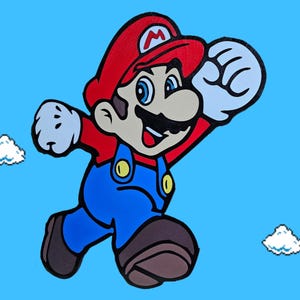 Super Mario Wood Cutout Wall Hanging - Etsy