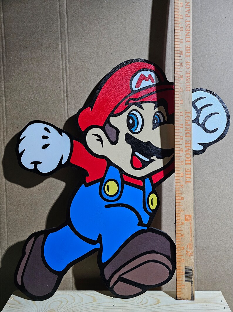 Super Mario Wood Cutout Wall Hanging - Etsy