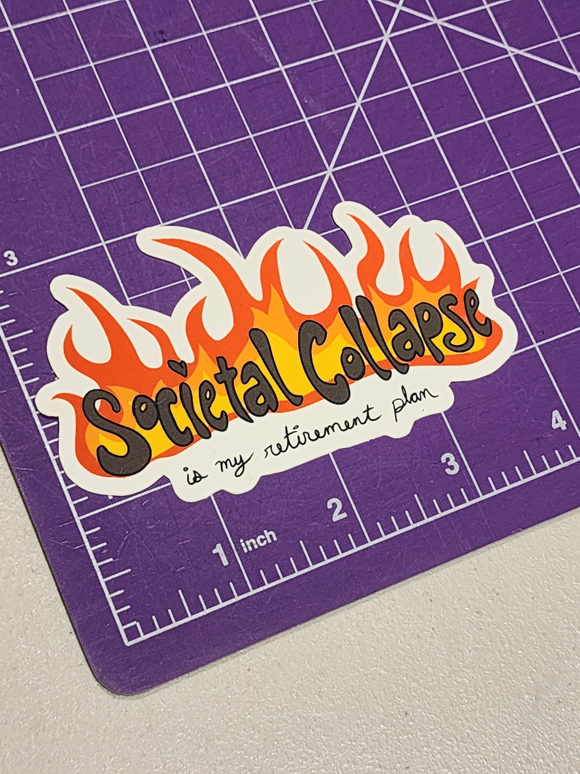 Societal Collapse Vinyl Sticker - Etsy