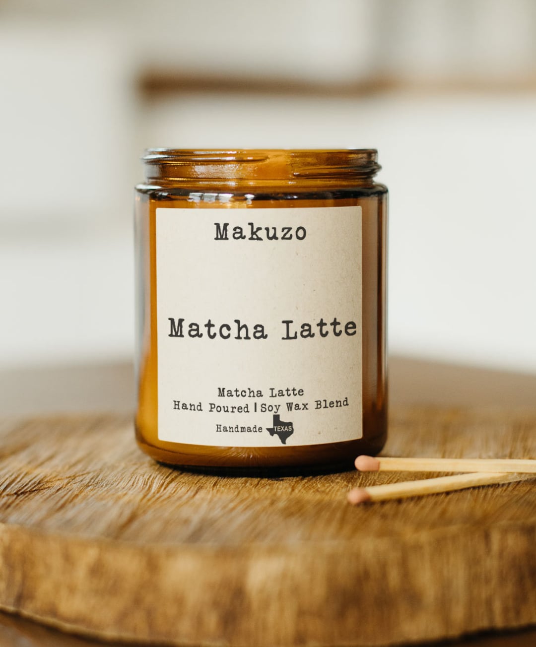 Matcha Latte Wood Wick Candle | Matcha Candle | Green Tea Candle ...