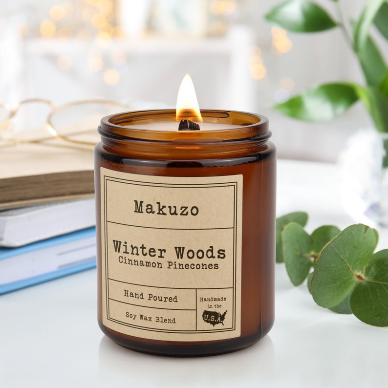 Cinnamon Pinecones Wood Wick Candle | Holiday Candles | Winter Candles ...