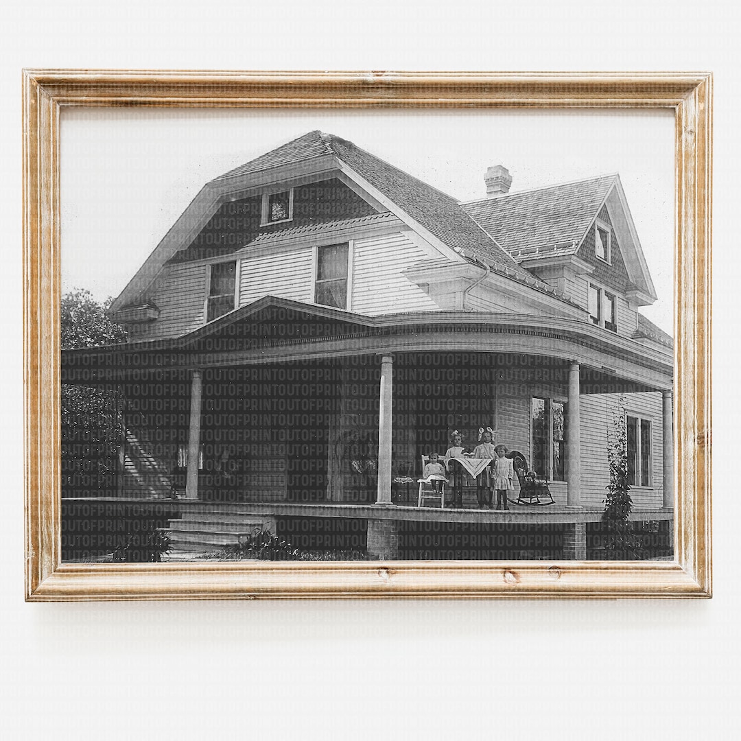 Early 1900s House, Children Posing, Family Group Portrait , Printable ...