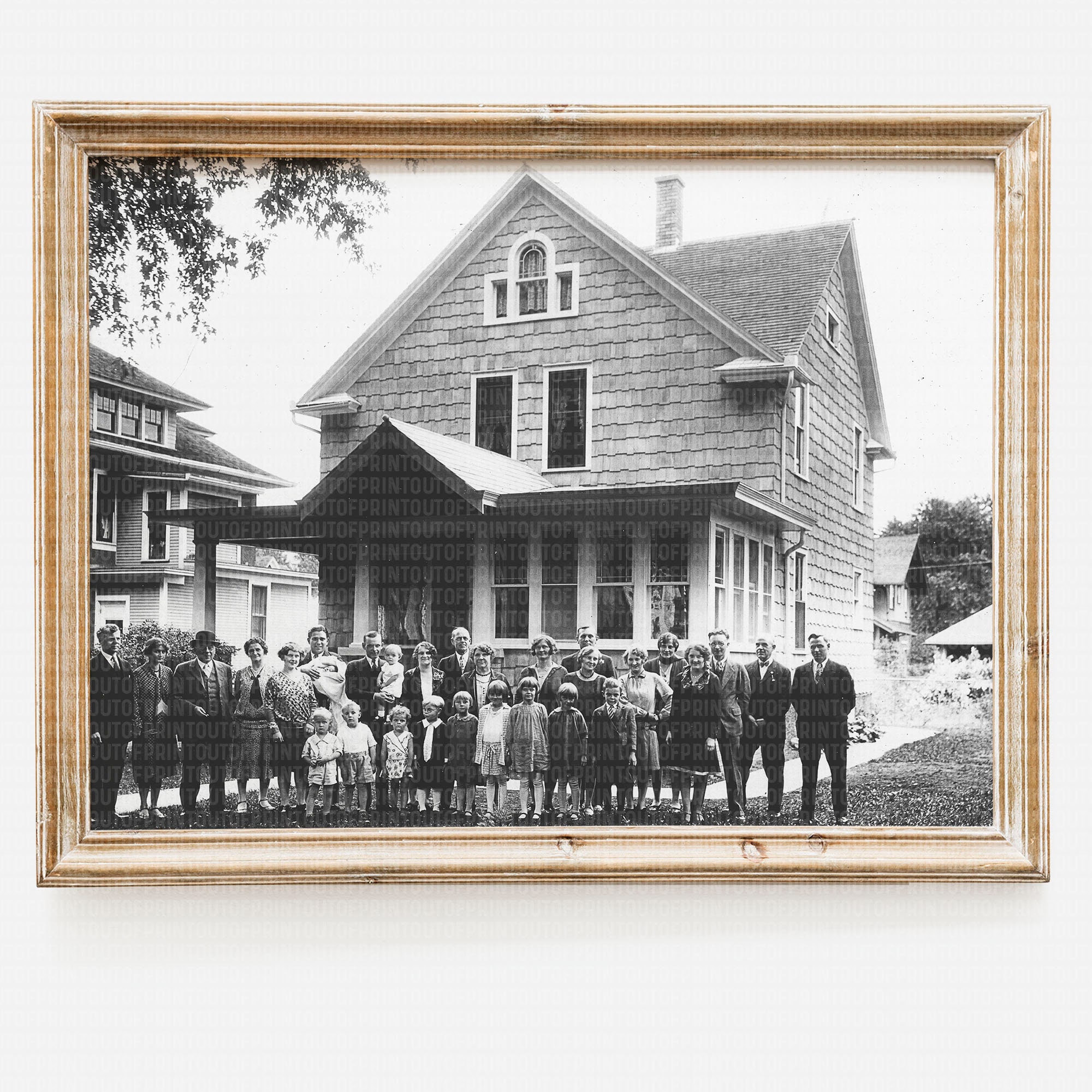 Early 1900s House With Family Posing, Family Group Portrait , Printable ...