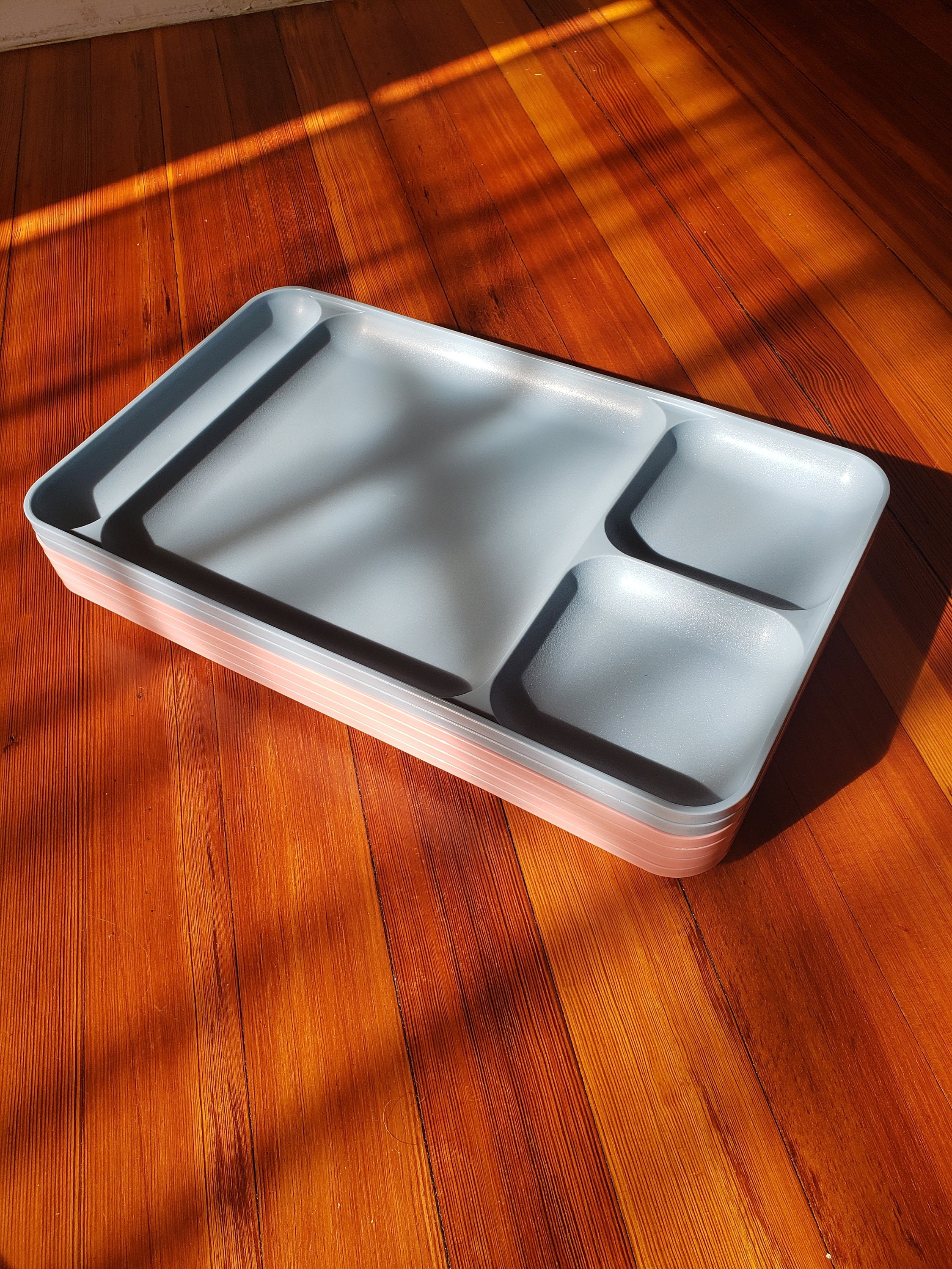 Blue and Pink Vintage Tupperware Food Dinner Trays, Lunch Trays Perfect ...