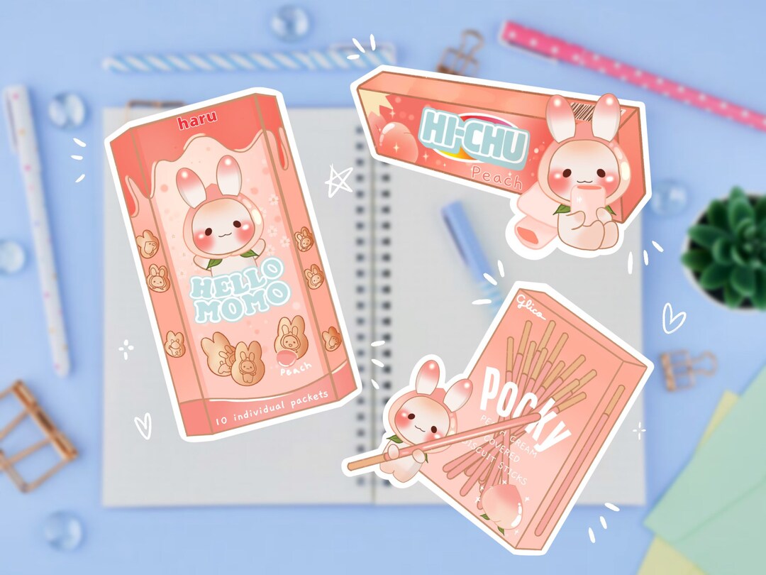 Cute Rabbit Asian Snack Stickers | Kawaii Stickers | Matte or Glossy ...