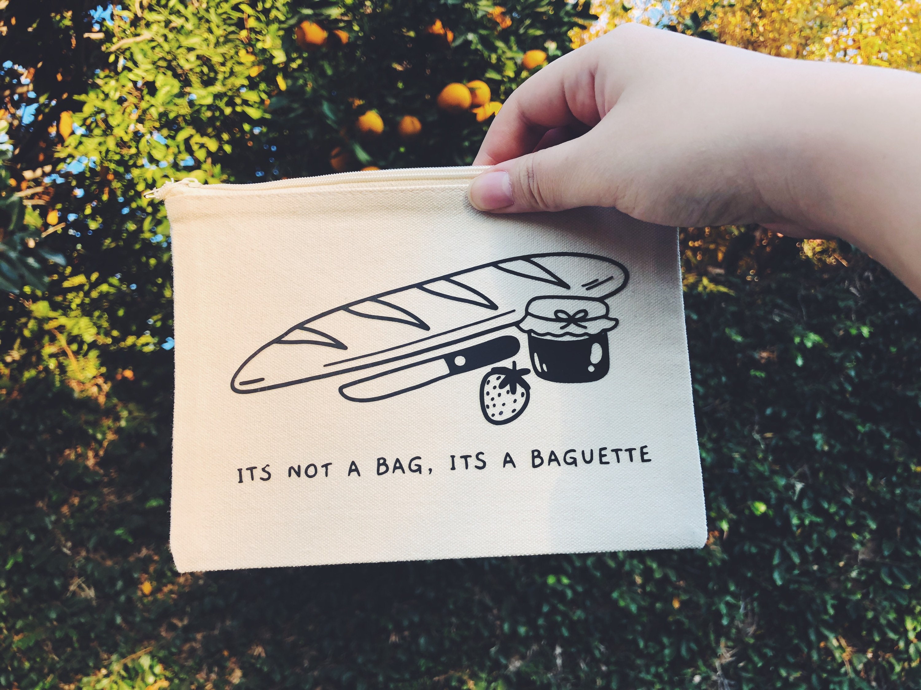 It's Not a Bag, It's a Baguette 100% Cotton Eco Tote Bag and Makeup ...