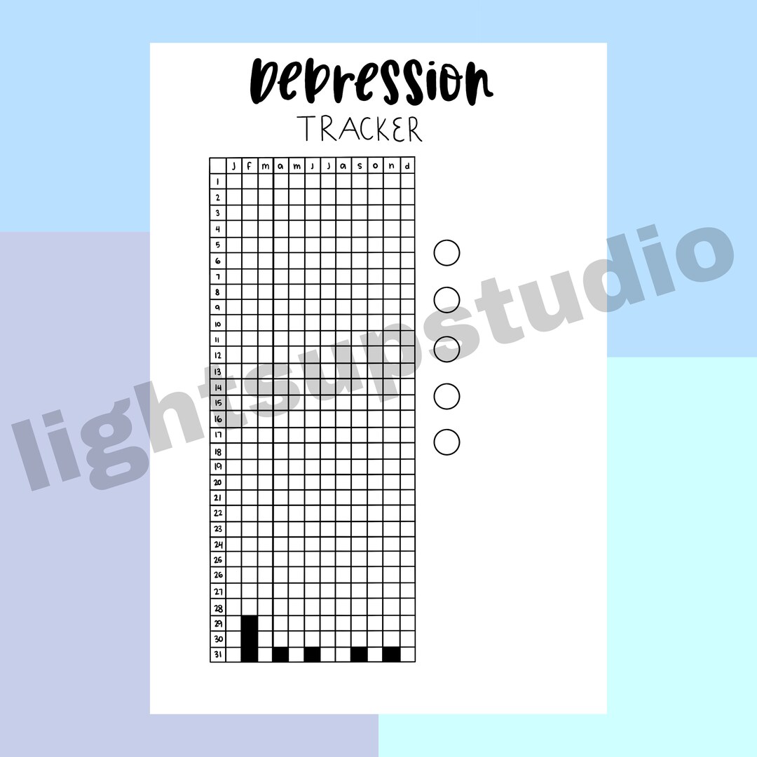 PDF DIGITAL DOWNLOAD Depression Tracker Bullet Journal Page - Etsy