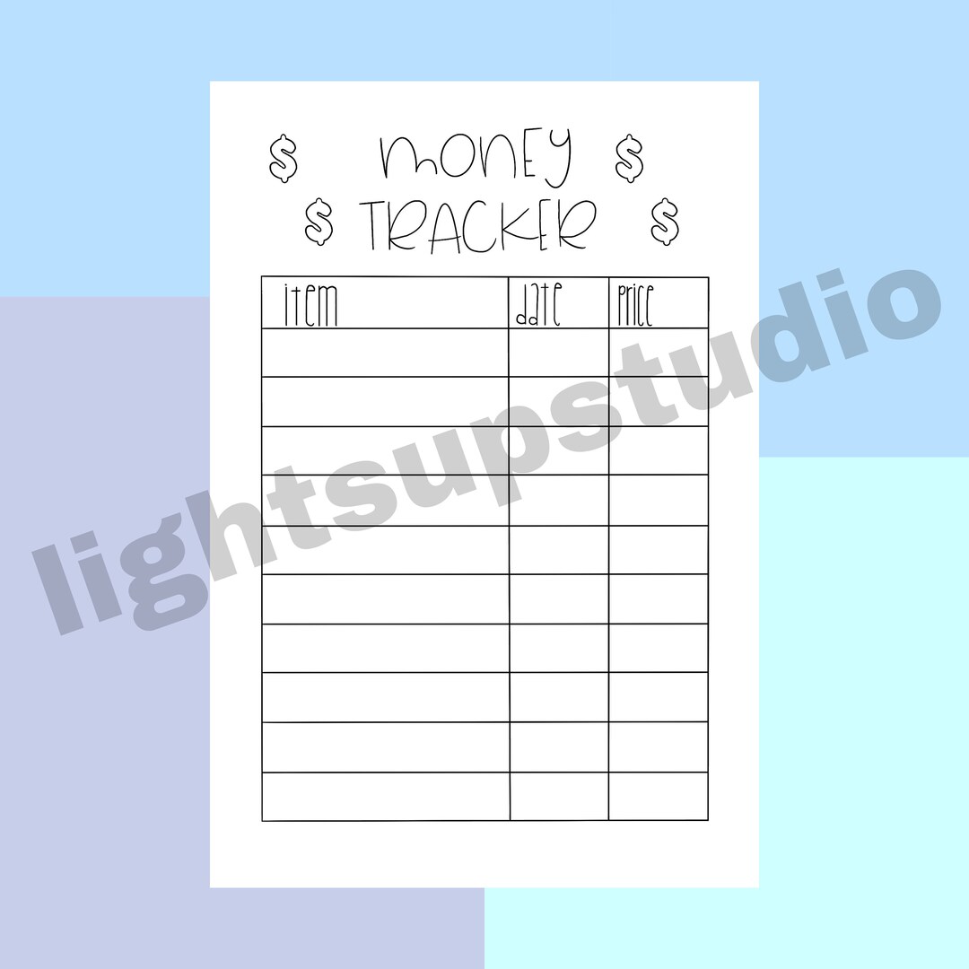 PDF DIGITAL DOWNLOAD Bullet Journal Money Tracker - Etsy